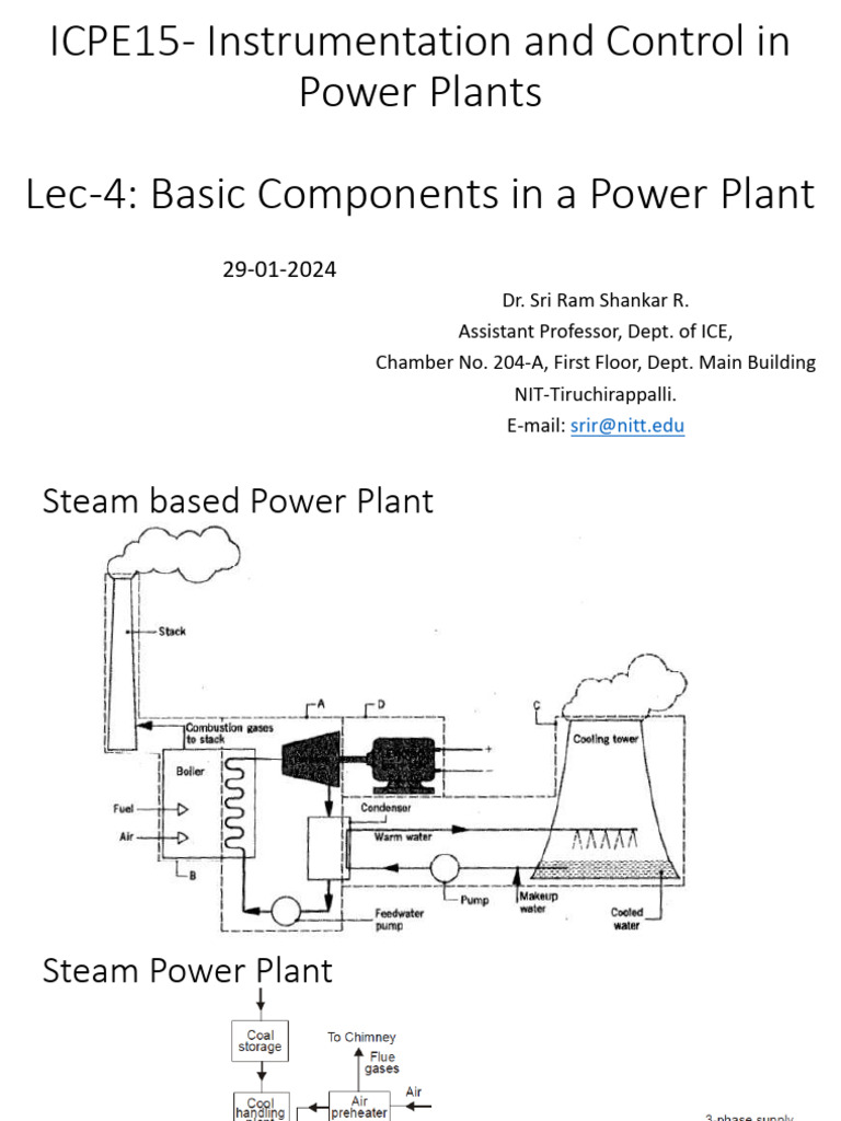 Lec 4 Basic Components of Power Plant | PDF | Boiler | Steam
