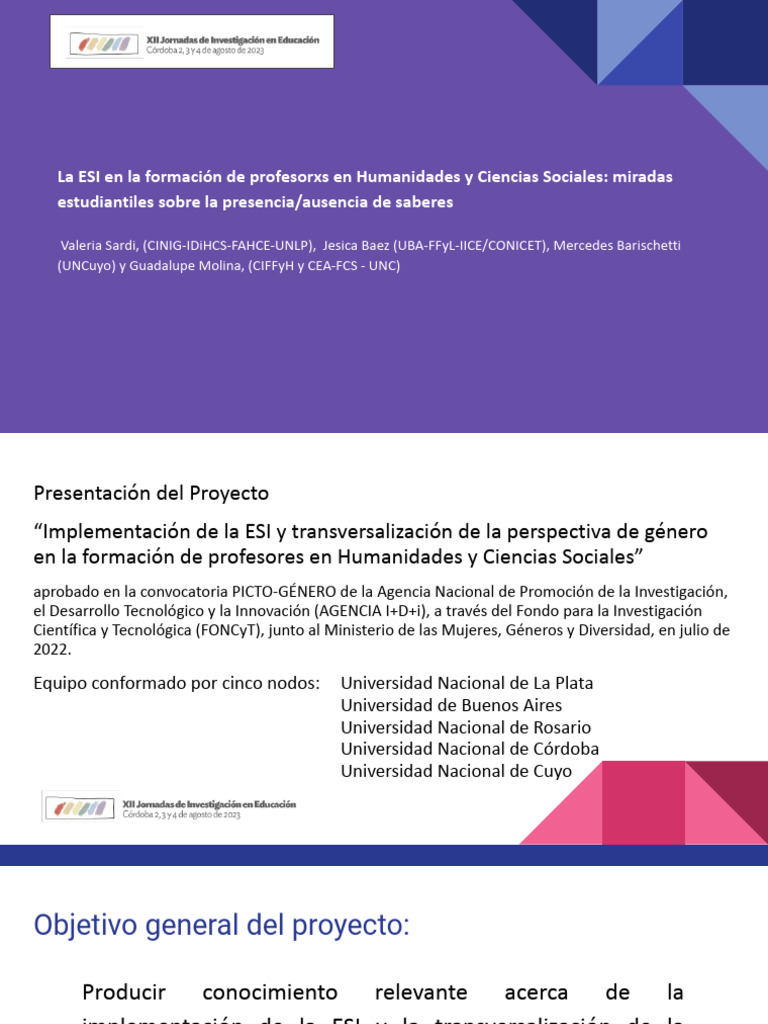 La ESI en La Formación de Profesorxs en Humanidades y Ciencias Sociales - Miradas Estudiantiles ...