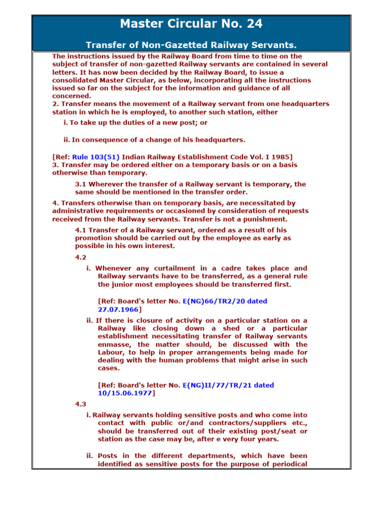 1386313683805-Master Circular No. 24 (Transfer of Non Gazetted Railway ...