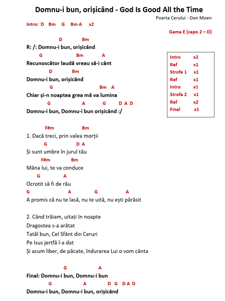Domnu-I Bun Orisicand - Acorduri | PDF