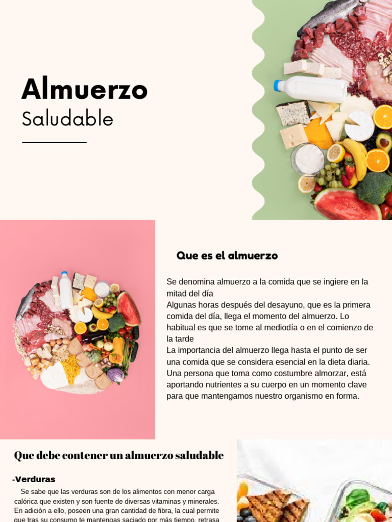 Almuerzo Saludable: Importancia y Componentes | PDF | Alimentos | Almuerzo