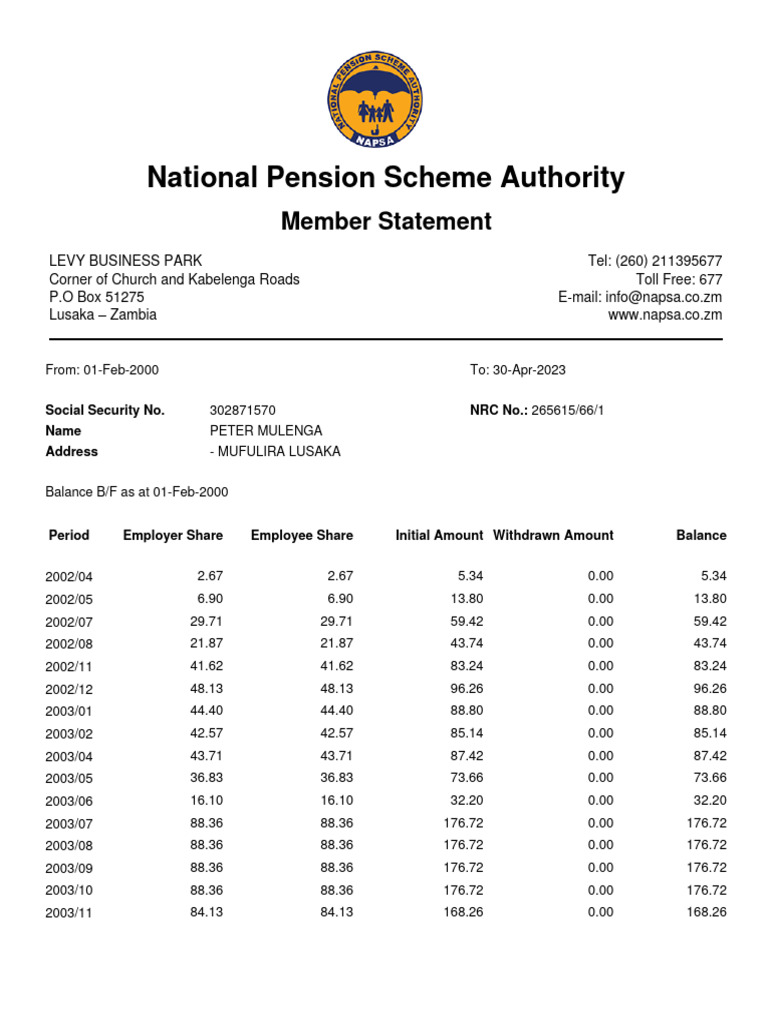 Member Statement | Download Free PDF | Public Finance | Social Security
