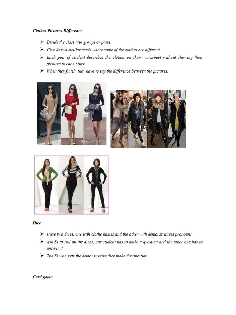Classrooms Activities CLOTHES | PDF