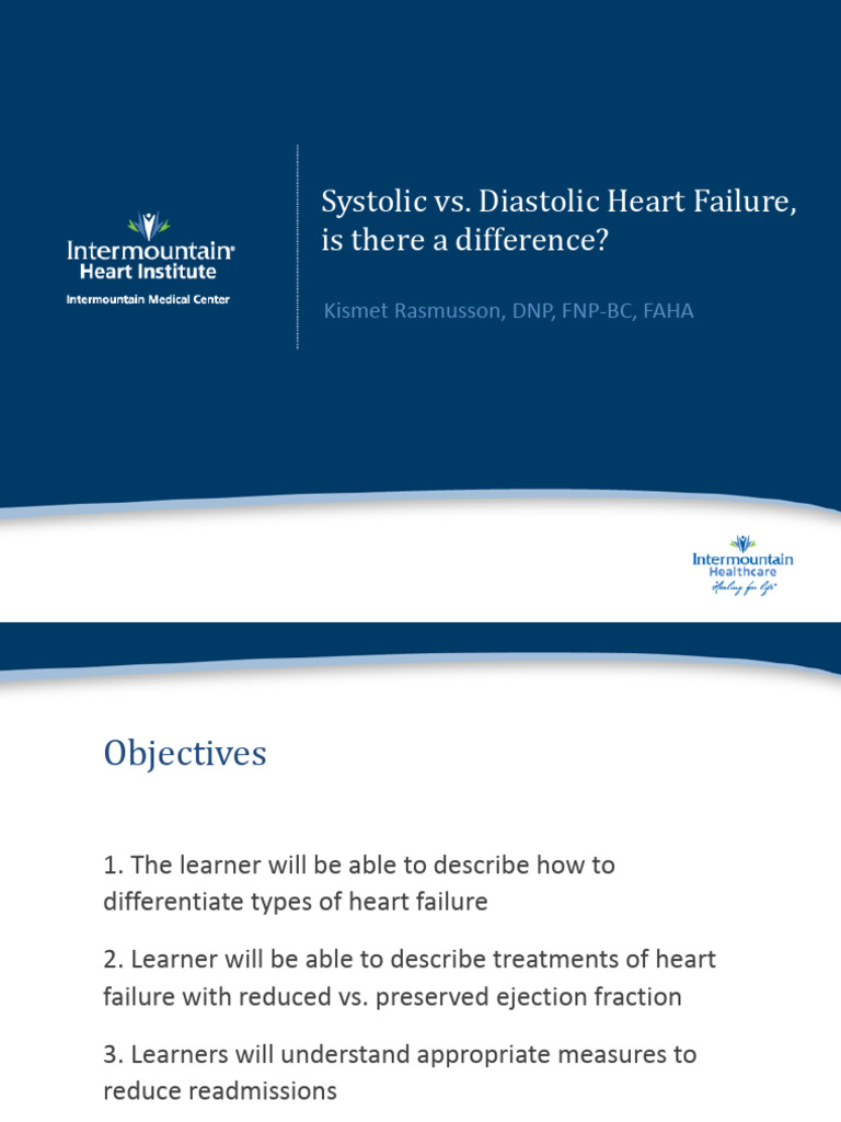 Systolic Vs Diastolic Heart Failure | PDF | Heart Failure | Diastole