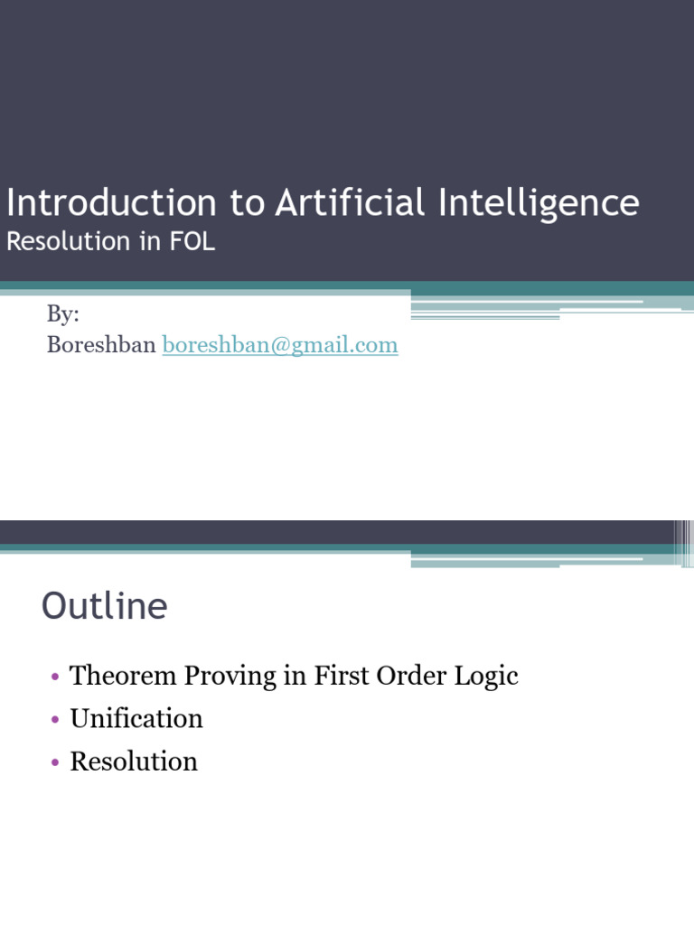 AI-09-Resolution in FOL | PDF | Theoretical Computer Science | Mathematical Logic