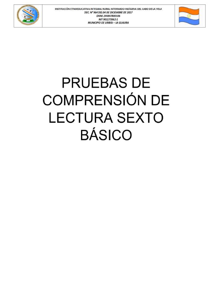 1. prueba de comprension lectora | PDF