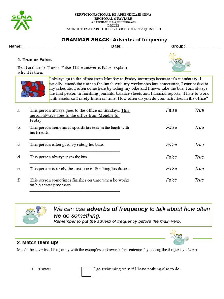 Adverbs of Frequency in English Grammar | PDF | Grammar | Linguistics