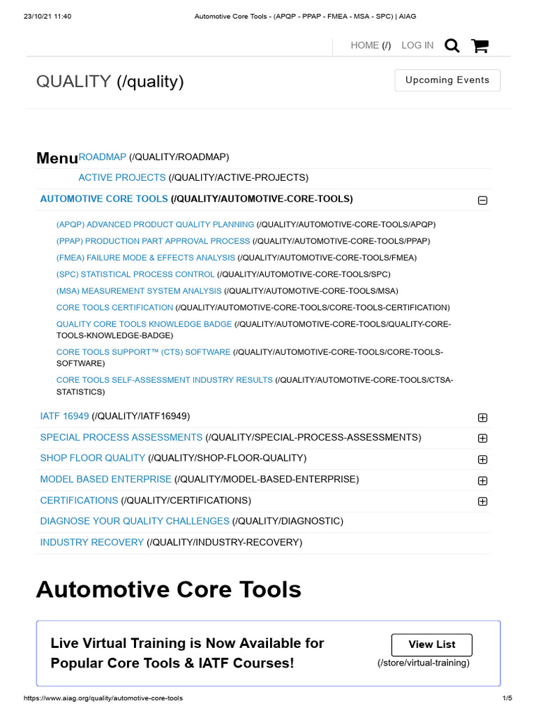 Automotive Core Tools - (APQP - PPAP - FMEA - MSA - SPC) _ AIAG | PDF ...