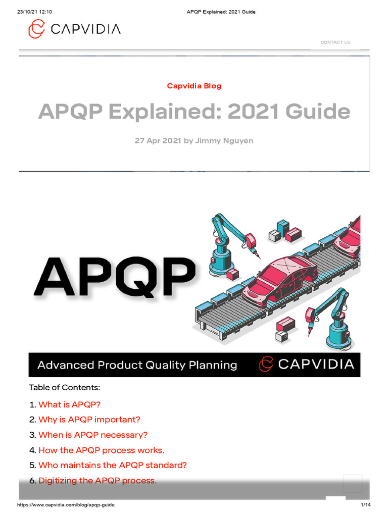 APQP Explained - 2021 Guide | PDF | Supply Chain | Reliability Engineering