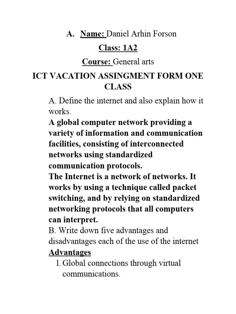 Take Home Assignment Ict | PDF | Technology & Engineering | Computers