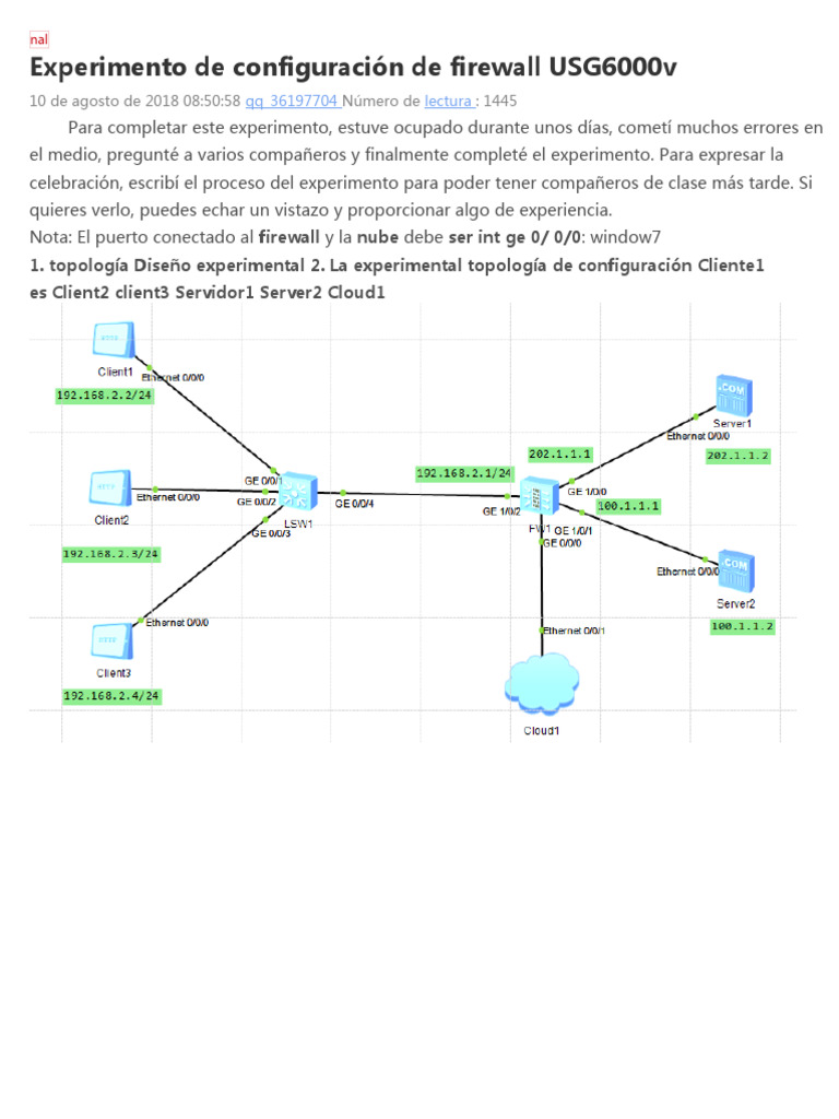 Configuración del Firewall USG6000v | PDF | Cortafuegos (informática ...