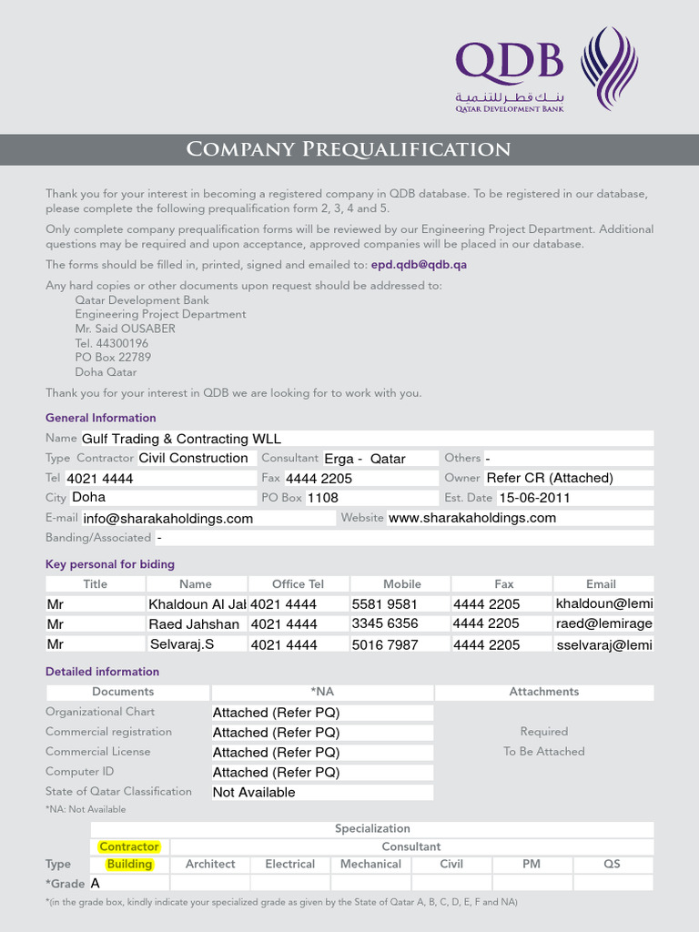 Prequalification-QDB | PDF | Business