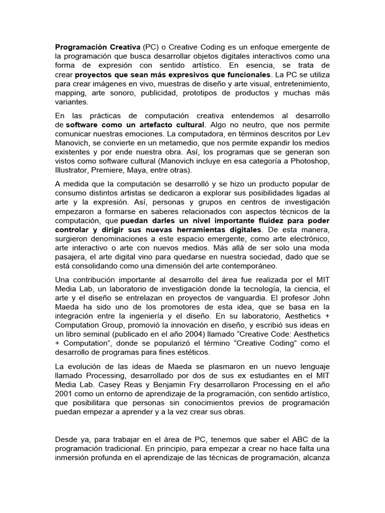 Programación Creativa CREATIVE CODING | PDF | Red mundial | Internet y web