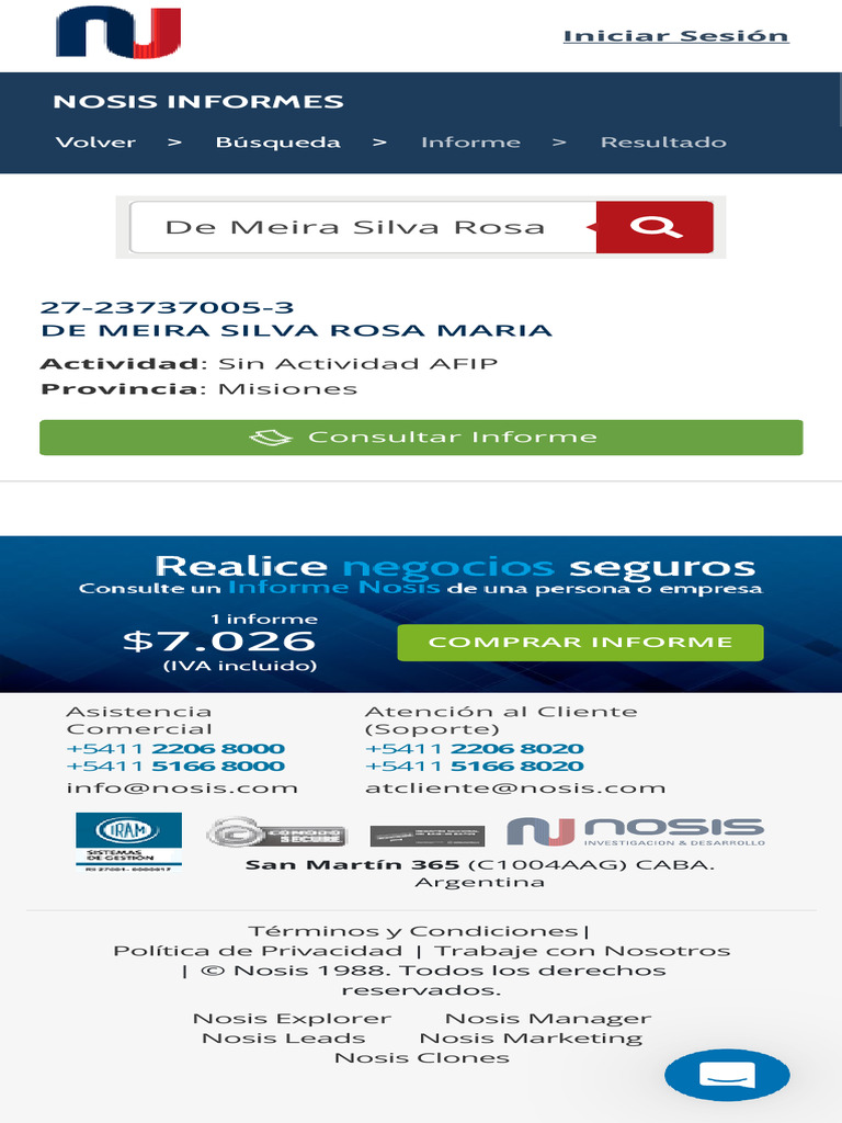 Datos de Personas - Empresas - DNI - Cuit - Cuil Informes Comerciales ...