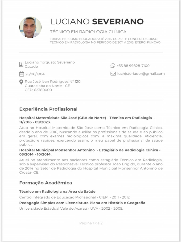 Currículo Radiologia - 230914 - 213943 | PDF