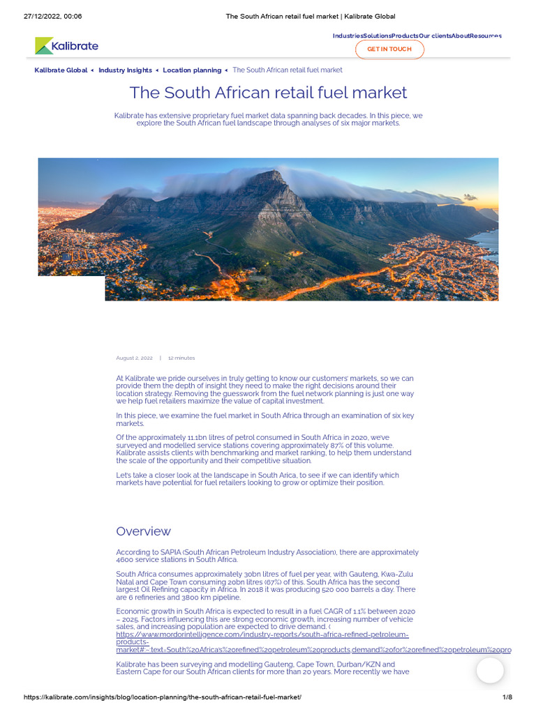 The South African Retail Fuel Market - Kalibrate Global | PDF