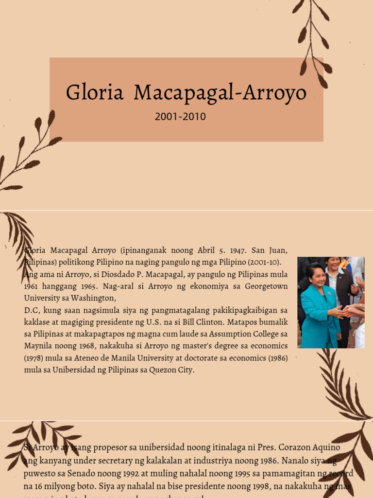 G8 - Gloria Macapagal-Arroyo | PDF