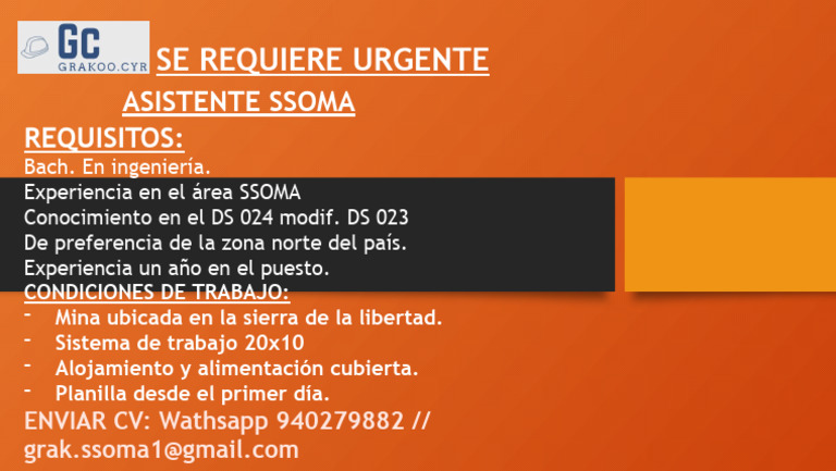 Asistente SSOMA para Mina en La Libertad | PDF