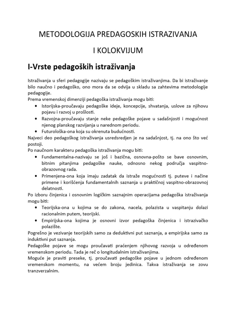 Metodologija Predagoskih Istrazivanja | PDF