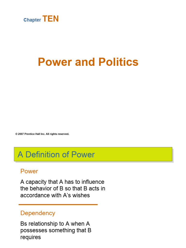 Unit 10 - Power and Politics | PDF | Power (Social And Political ...