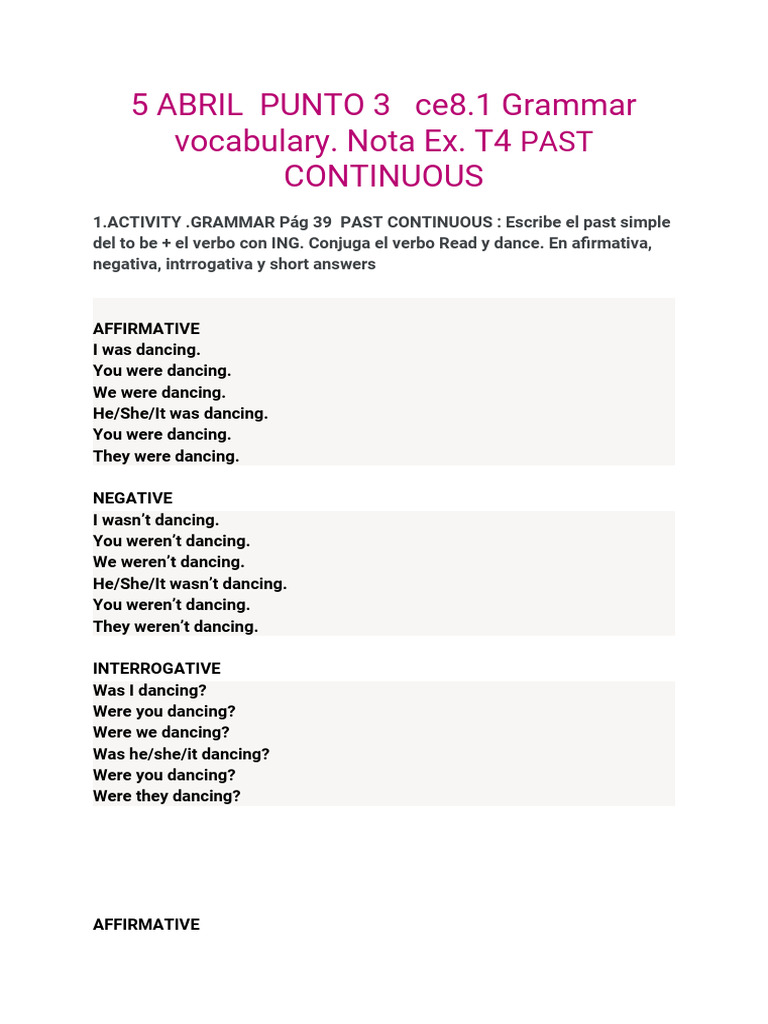 LUCAS RAMIREZ SANCHEZ - 5 ABRIL PUNTO 3 Ce8.1 Grammar+ Vocabulary. Nota Ex. T4 | PDF | Language ...