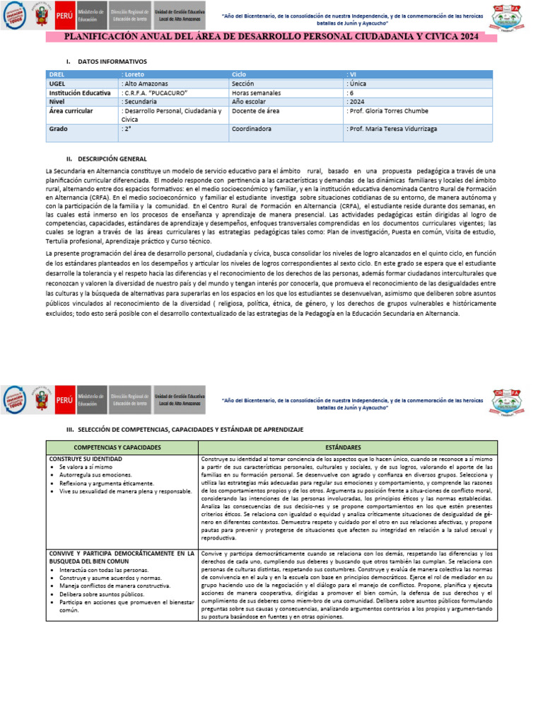 Progra de DPCC 2° | PDF | Enseñando | Entorno natural