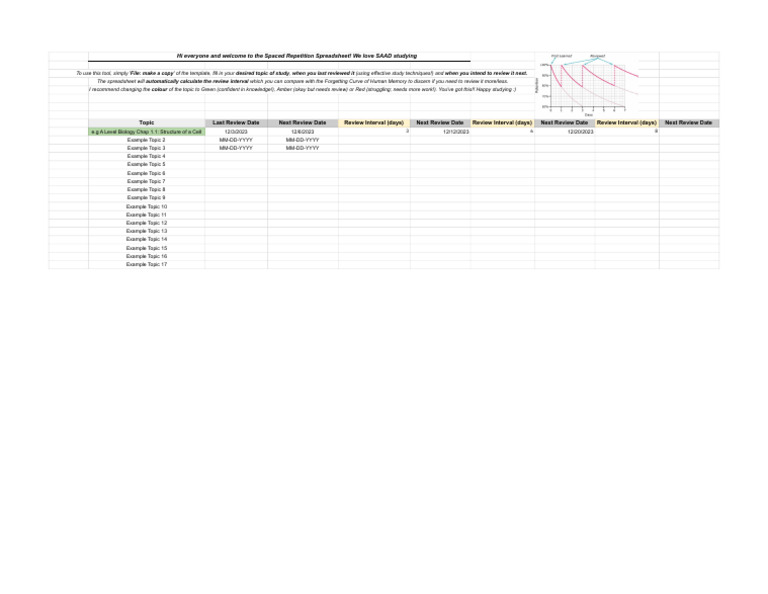 Ep6 - Spaced Repetition Spreadsheet (Download Through Link) PDF | PDF ...