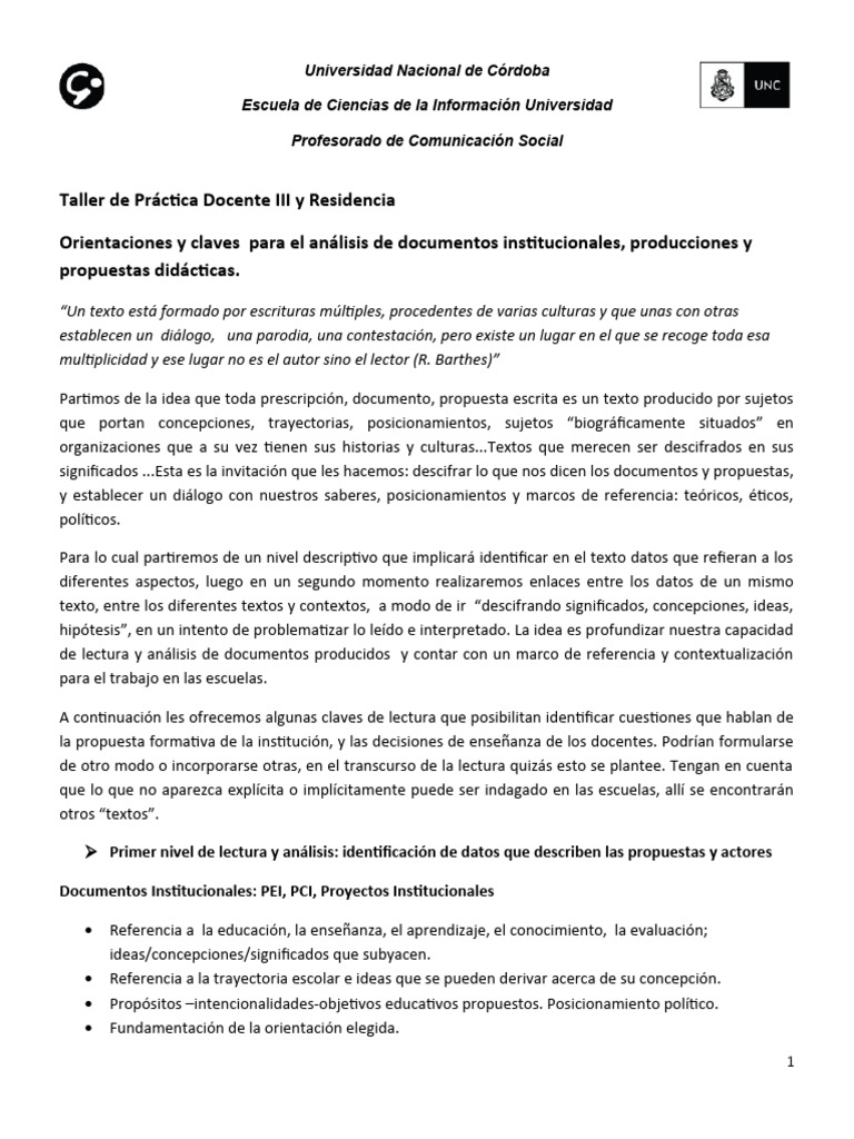 Claves para Analizar Documentos Institucionales | PDF | Evaluación | Enseñando