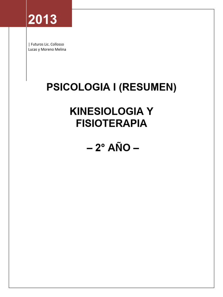 Resumen Psicologia i | PDF | Psicoanálisis | Mente inconsciente