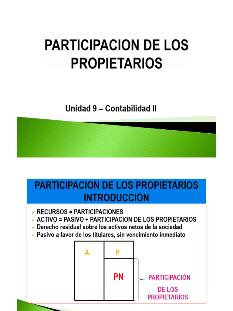 Contabilidad 2 - PPT Unidad 9 | PDF | Compartir (Finanzas) | Contabilidad