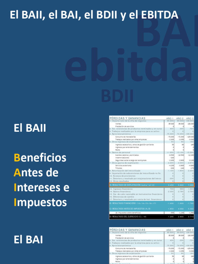 El BAII, El BAI, El BDII y El EBITDA | PDF | Business | Economias