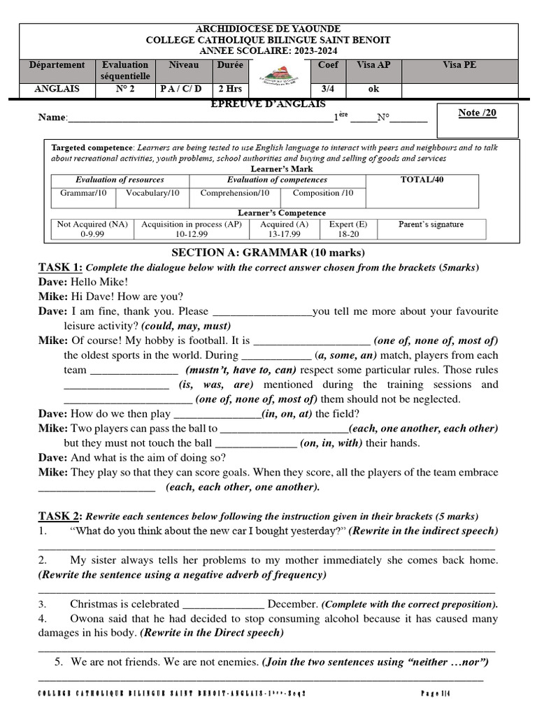 2nd Seq 1 re PDF Adolescence Linguistics