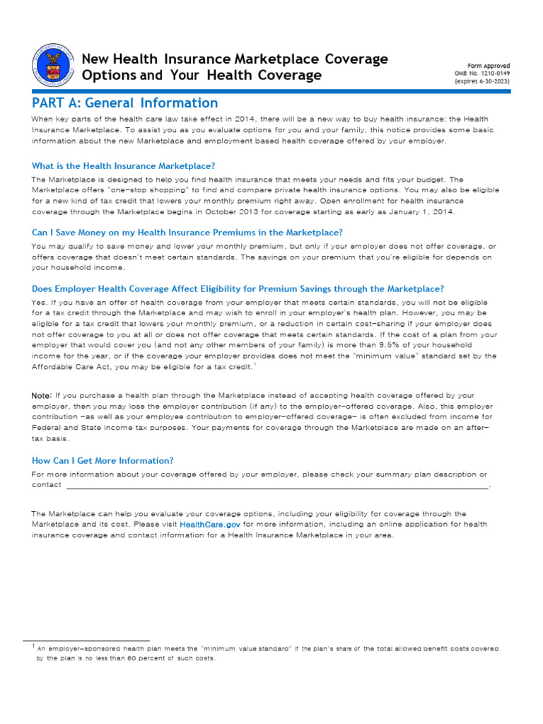 Health Insurance Marketplace Coverage | PDF | Insurance | Health ...