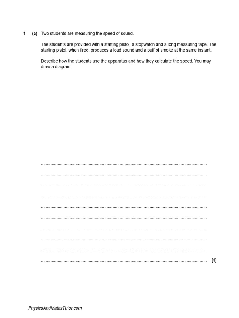 Physics Waves Questions Igcse Practice Preparation Exam Year9andyear10 ...