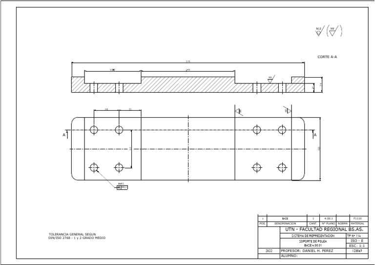 TP 114 - 2022 - Base - Soporte de Polea (A2) Nuevo | PDF