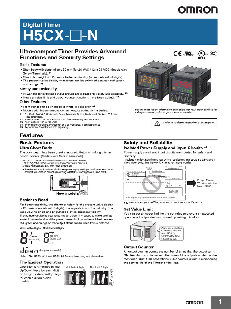 Digital Timer OMRON h5cx | PDF | Power Supply | Field Effect Transistor