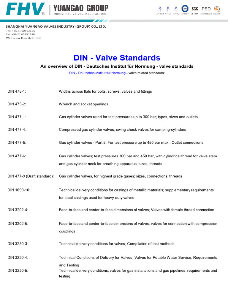 DINValve Standards | PDF | Valve | Pipe (Fluid Conveyance)