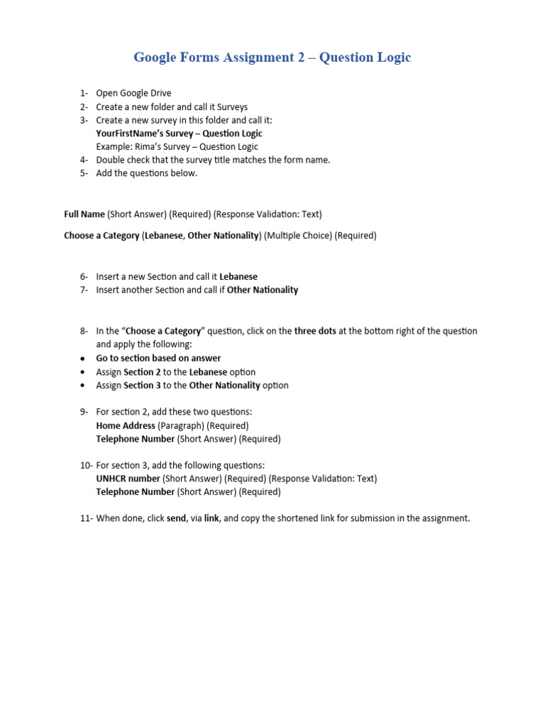 Activity 2 - Question Logic | PDF