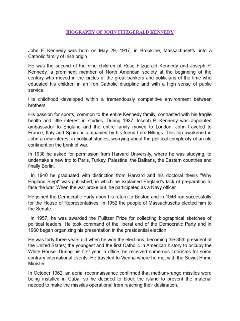 John F. Kennedy: Life and Legacy | PDF | John F. Kennedy | Jacqueline ...