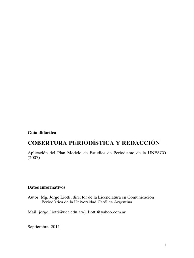 Cobertura Periodistica 14 | PDF | Periodismo | Enseñando Cobertura Periodistica 14 | PDF | Periodismo | Enseñando