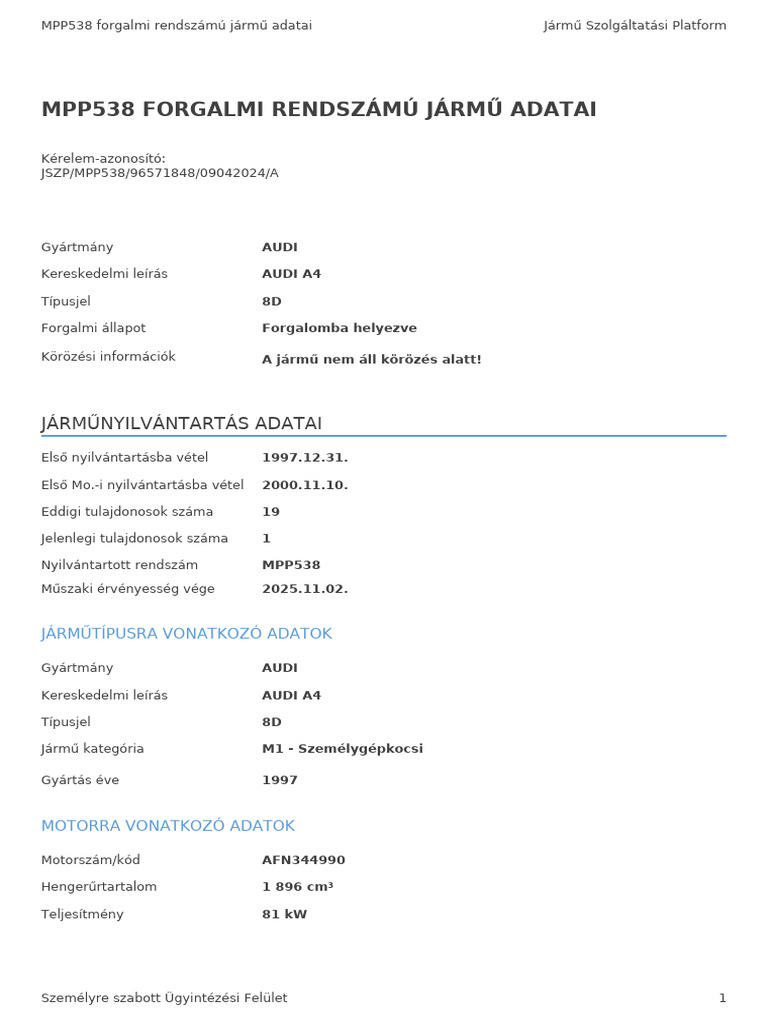 Audi A4 b5 MPP-538 | PDF