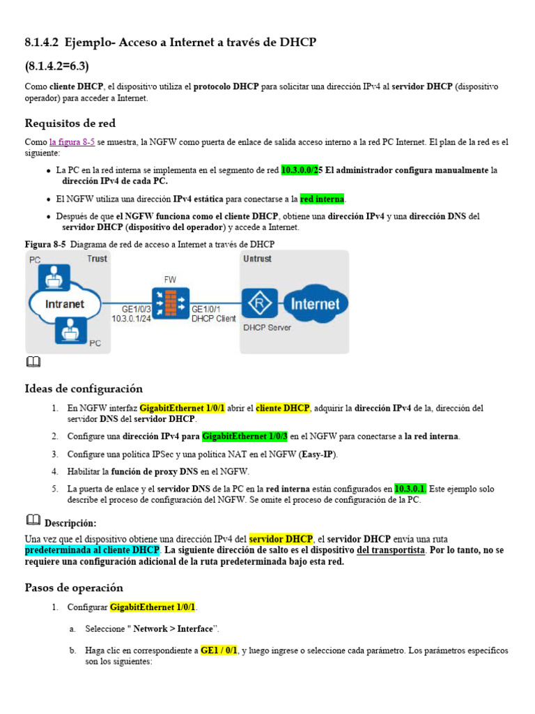 8.1.4.2 Ejemplo - Acceso A Internet A Través de DHCP | PDF | Dirección IP | sistema de nombres ...
