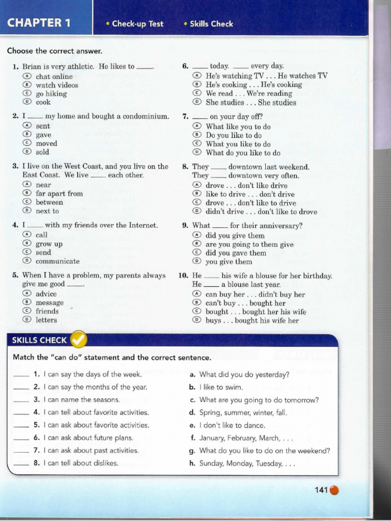 Side by Side Check Test | PDF