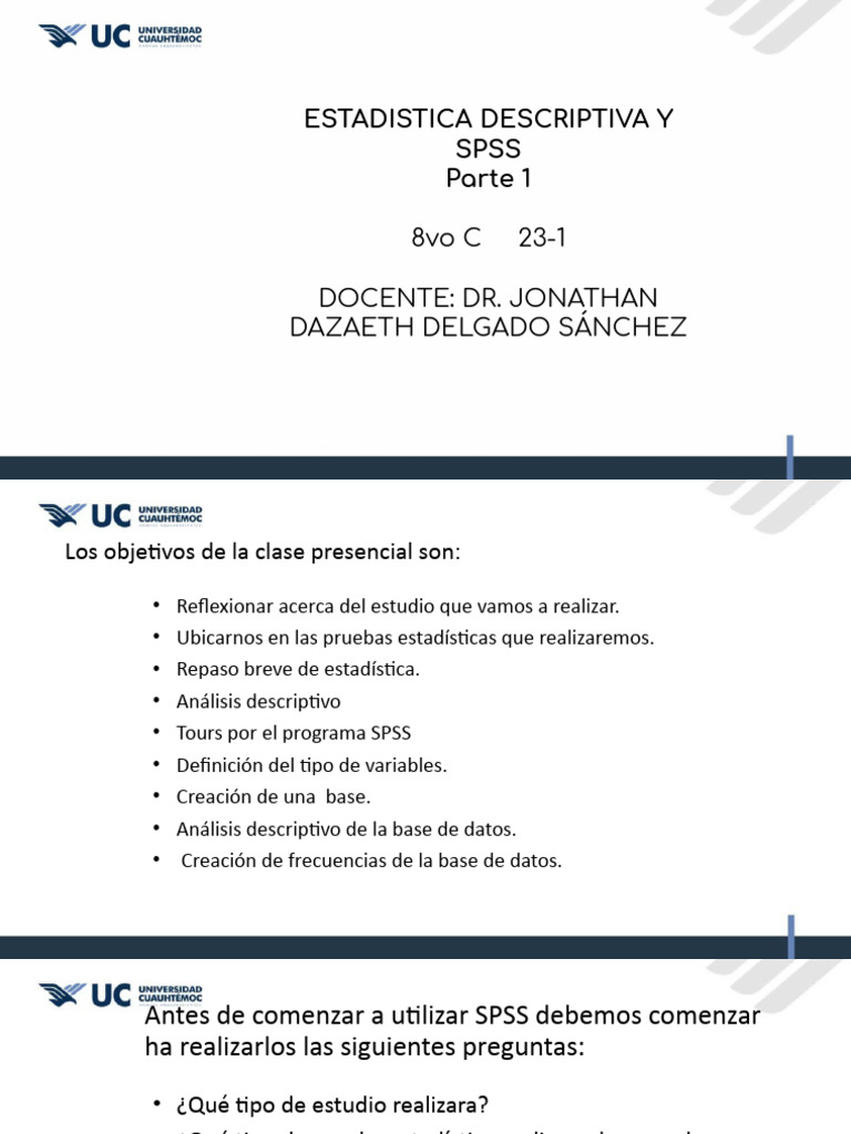 Estadistica Descriptiva | PDF | Estadísticas | Spss