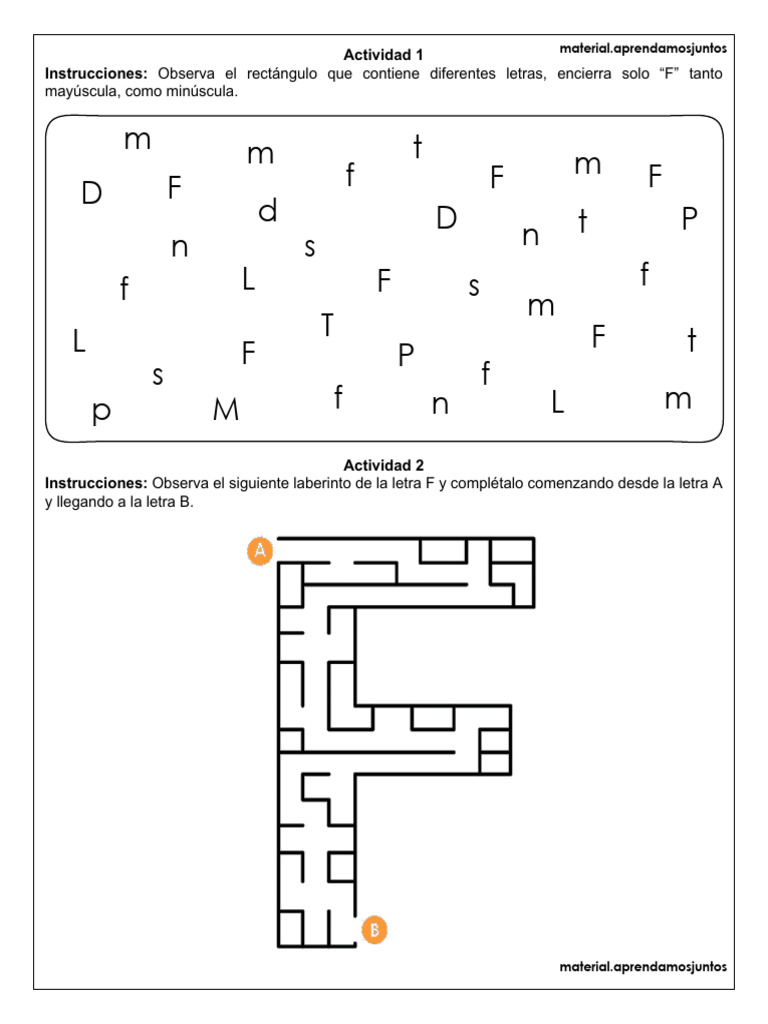 Actividades para enseñar la letra F | PDF | Ortografía | Escritura