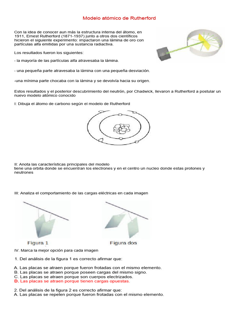 Modelo Atómico de Rutherford | PDF | Átomos | Neutrón