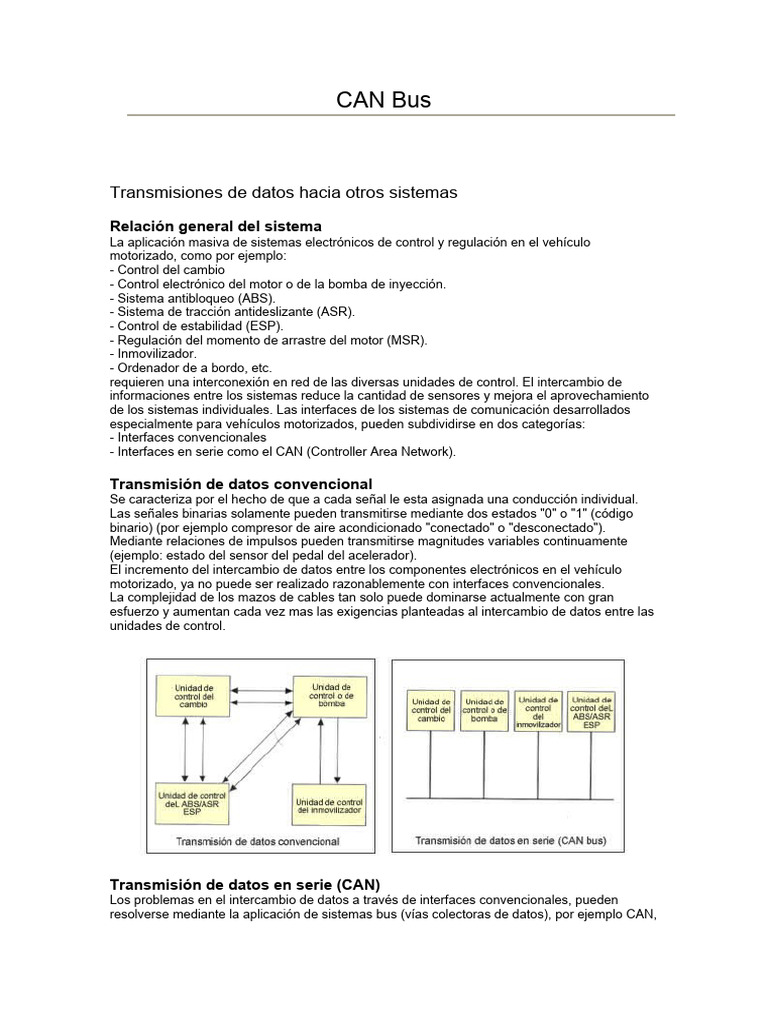 CAN Bus | PDF | Sistema de freno antibloqueo