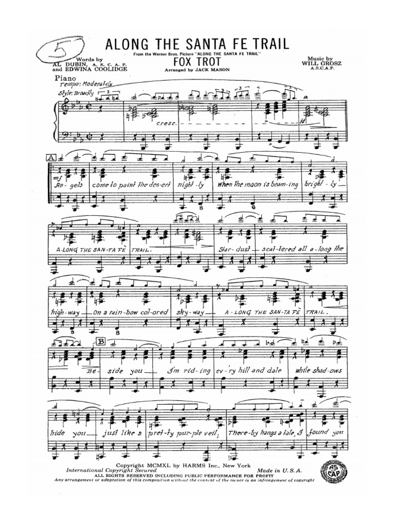 Along The Santa Fe Trail - Arr. Jack Mason PF | PDF