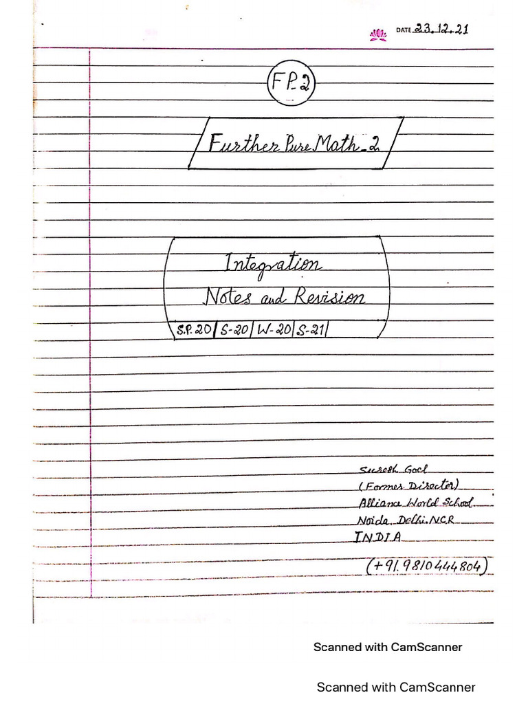 Fp2 Integration Notes and Revision | PDF