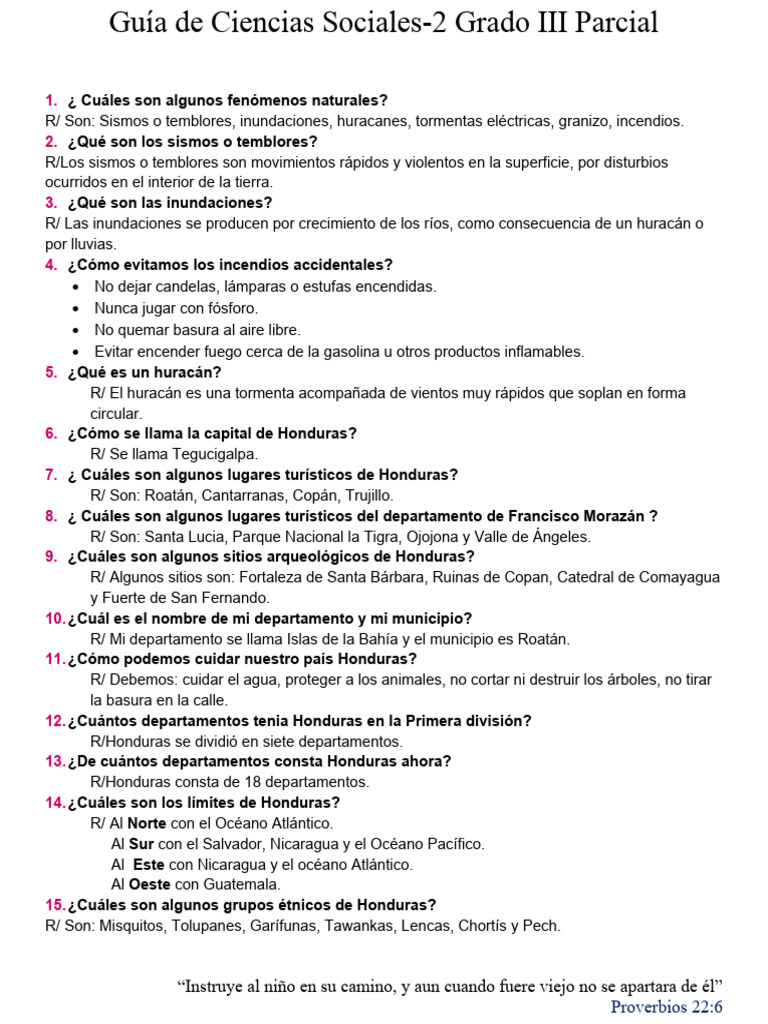 Guia de Ciencias Sociales III | PDF | Honduras | Eventos naturales Guia de Ciencias Sociales III | PDF | Honduras | Eventos naturales